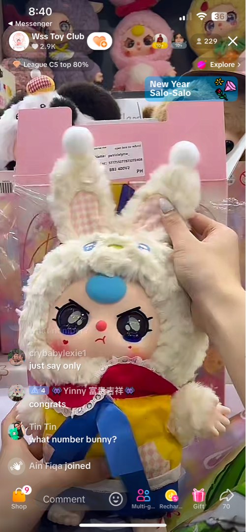 Baby Three BB3 400% V2 Small Bunny with special eyes, Hobbies & Toys ...