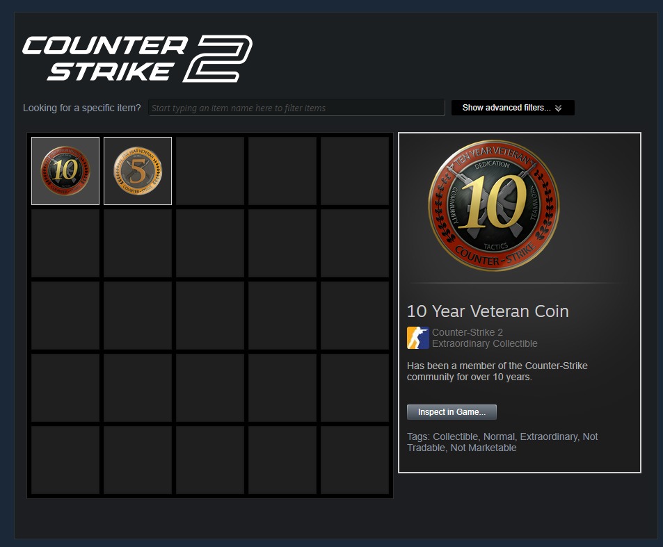 CS2 10 AND 5 YEAR VETERAN COIN ACCOUNTS., Video Gaming, Gaming Accessories, Game Gift Cards ...