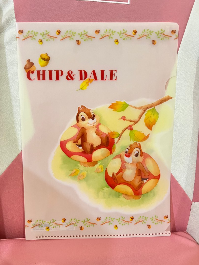 Disney Chip n Dale Autumn Fall Clear File, Hobbies & Toys, Stationery ...