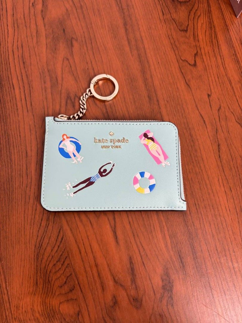 KATE SPADE SPLASH POOL FLOAT CARD HOLDER ZIPPER TERQUIOSE, Luxury, Bags ...