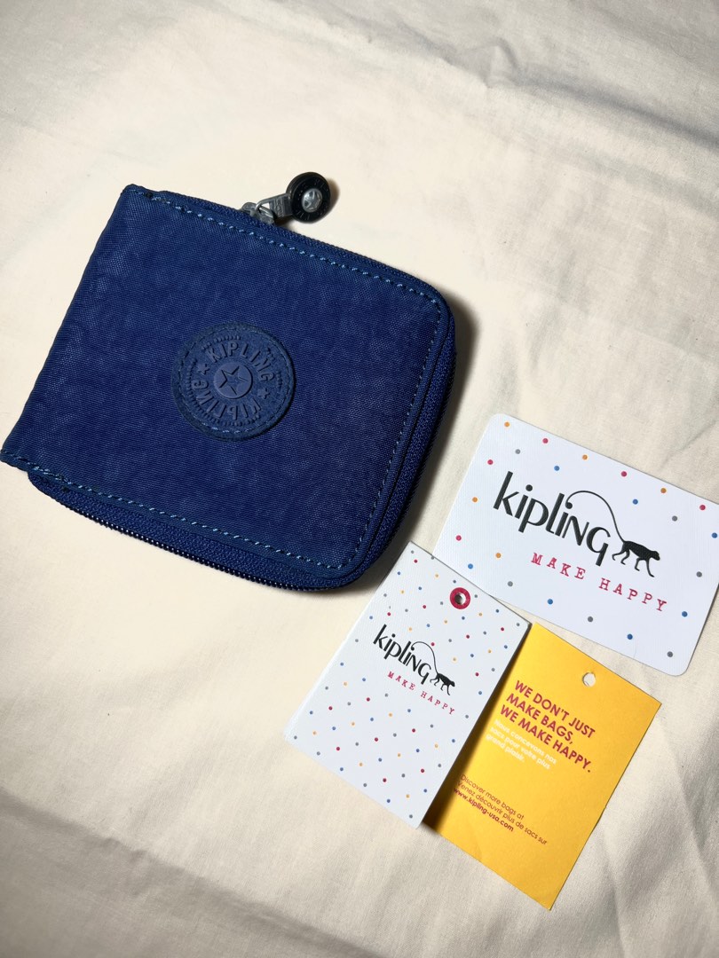 Kipling Wallet Zinovia Ink Blue Card Holder, Women's Fashion, Bags ...