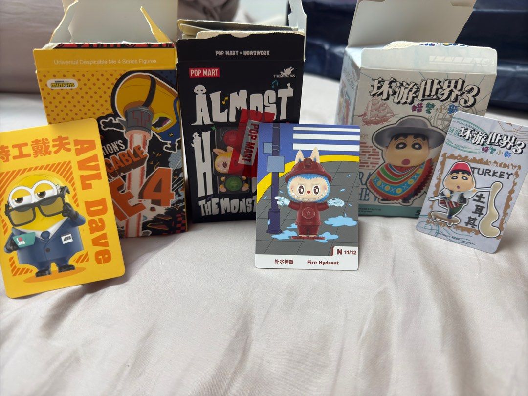 Labubu, minions and shinchan, Hobbies & Toys, Toys & Games on Carousell