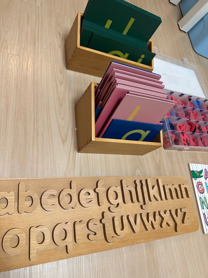 Montessori English Learning Set - Solid Wood Sand phonics letter sound ...