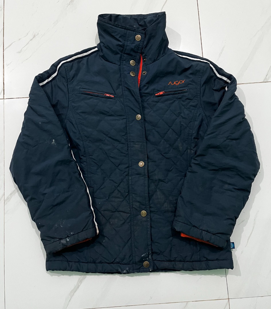 Navy Blue Semi Puffer Quilted Jacket, Men's Fashion, Coats, Jackets and ...