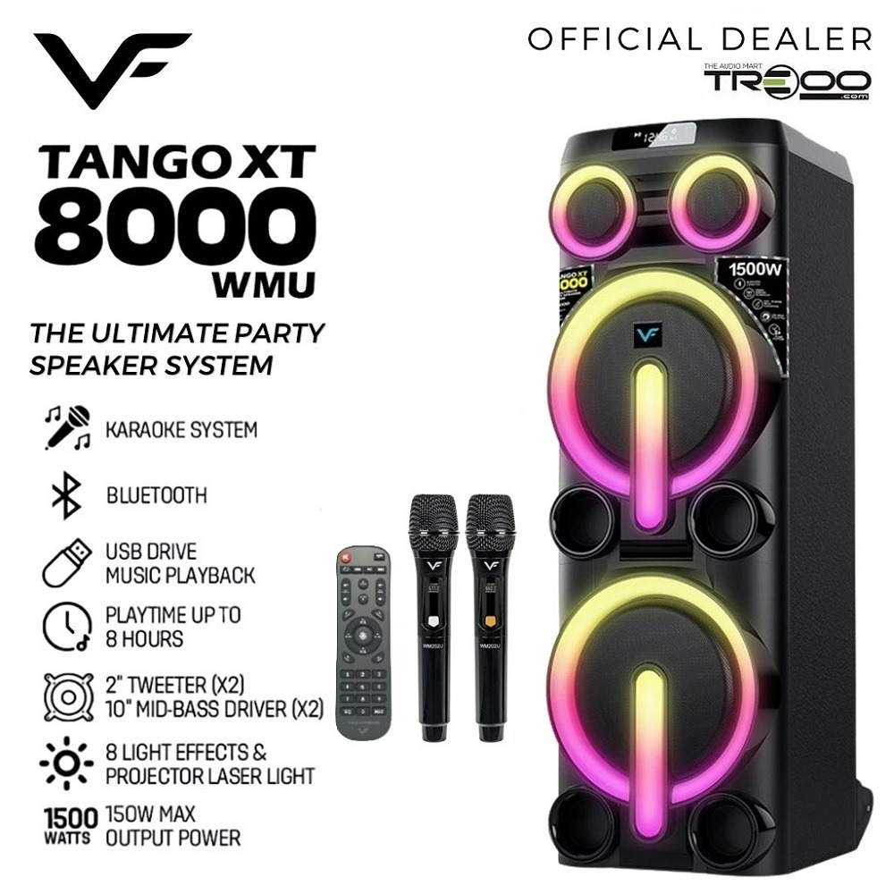 [Official]($20 Cashback!) Vinnfier Tango XT8000 WMU Wireless Bluetooth Trolley Portable Speaker ...