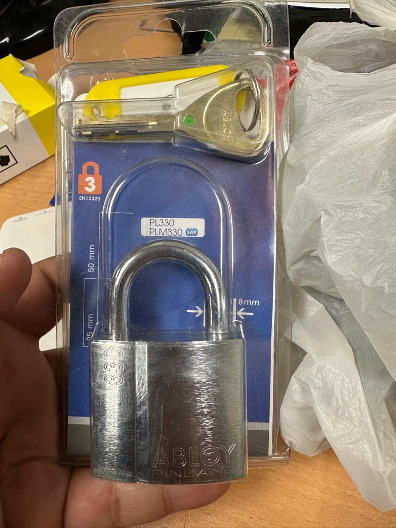 Padlock Abloy Finland 330, Furniture & Home Living, Security & Locks ...