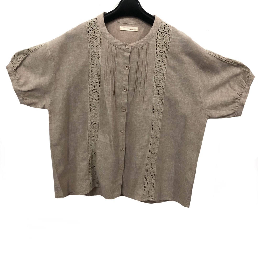 Refined Works by Natulan Japan Artisans Linen Blend Loosefit Tops, Women's Fashion, Tops, Shirts ...