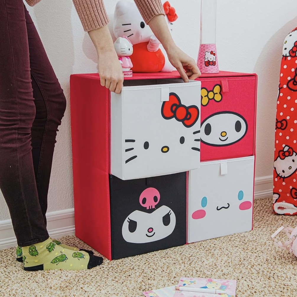 Sanrio Hello Kitty and Friends Fabric Storage Bins, Set of 4, 11-Inch ...