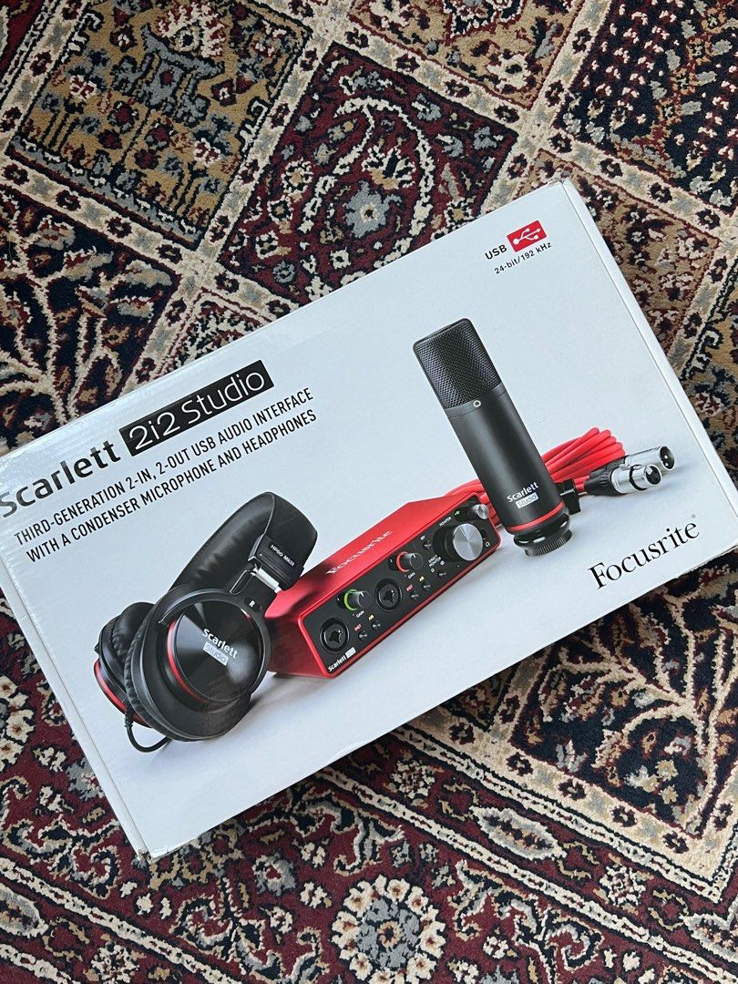 Focusrite Scarlett with audio interface, mic , headset on Carousell