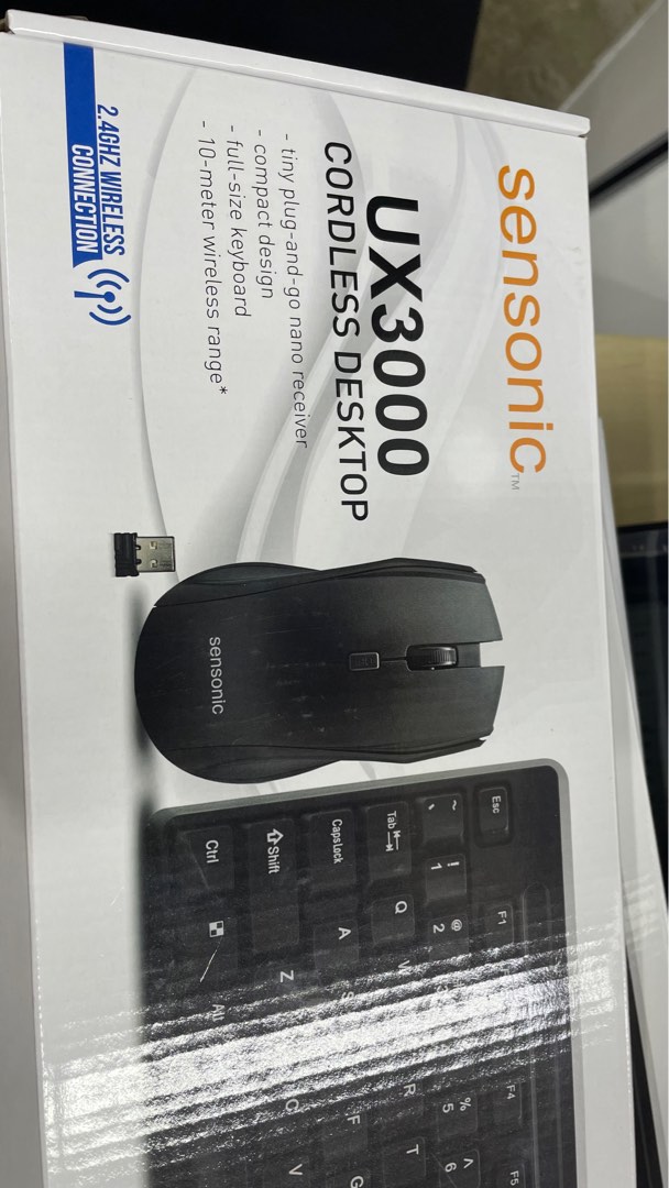 Sensonic UX3000 Cordless Desktop (keyboard + mouse), Computers & Tech ...