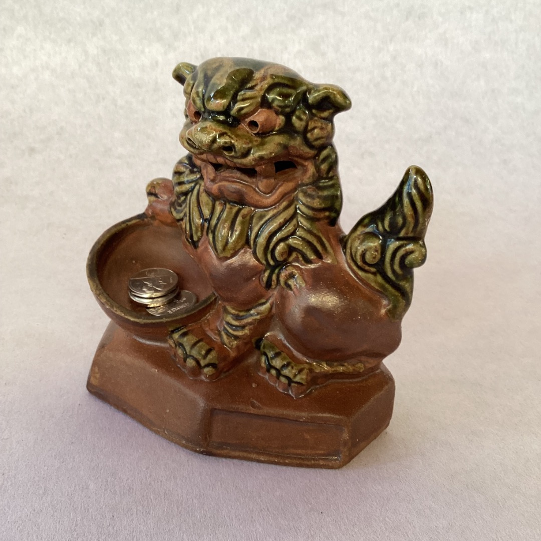 Stoneware Foo Dog with small basin, Furniture & Home Living, Home Decor ...