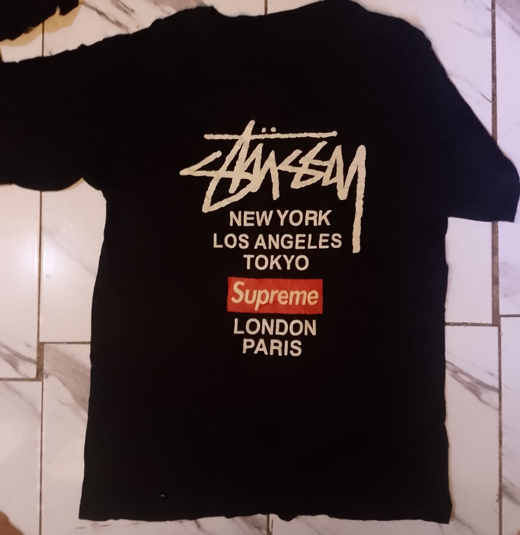 Stussy x Supreme T.shirt, Men's Fashion, Activewear on Carousell