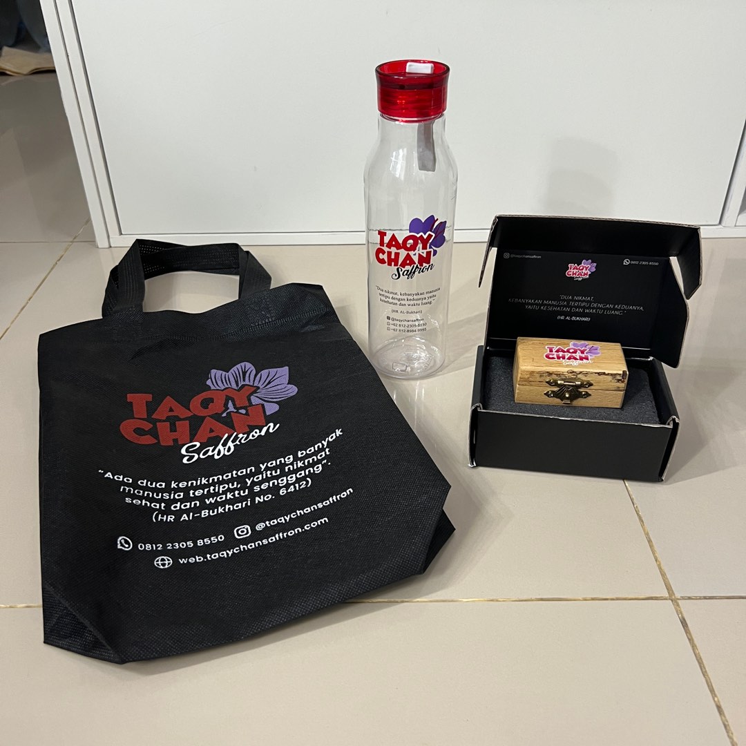 1 Set Tumbler Colada 500ml + Tempat Safron + Tote Bag / Botol Minum ...