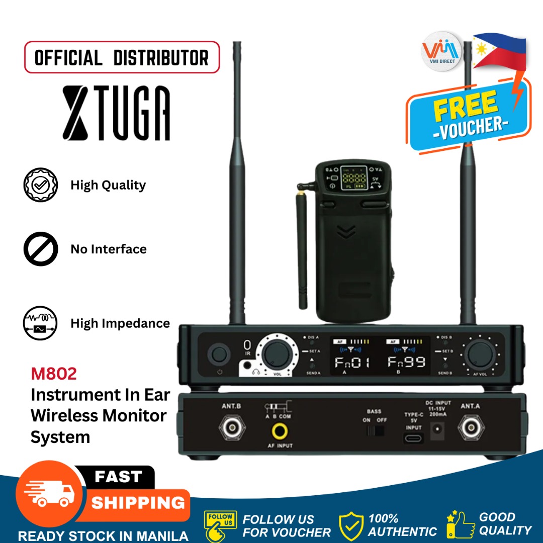 Xtuga M802 Professional Stereo UHF Vocal Stage Instrument Monitor Ear In Ear Wireless Monitor ...