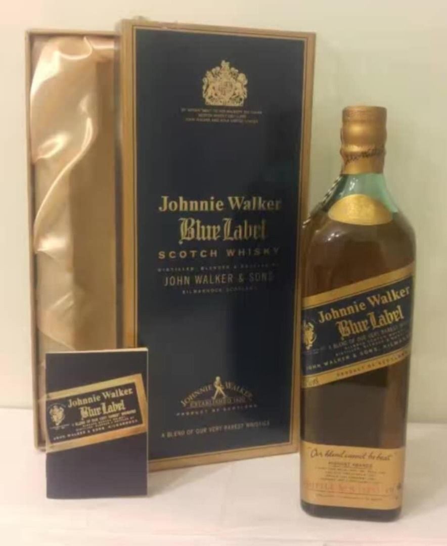 (417) 約80-90年代 JOHNNIE WALKER BLUE LABEL SCOTCH WHISKY 750ML 43% (有盒 ...
