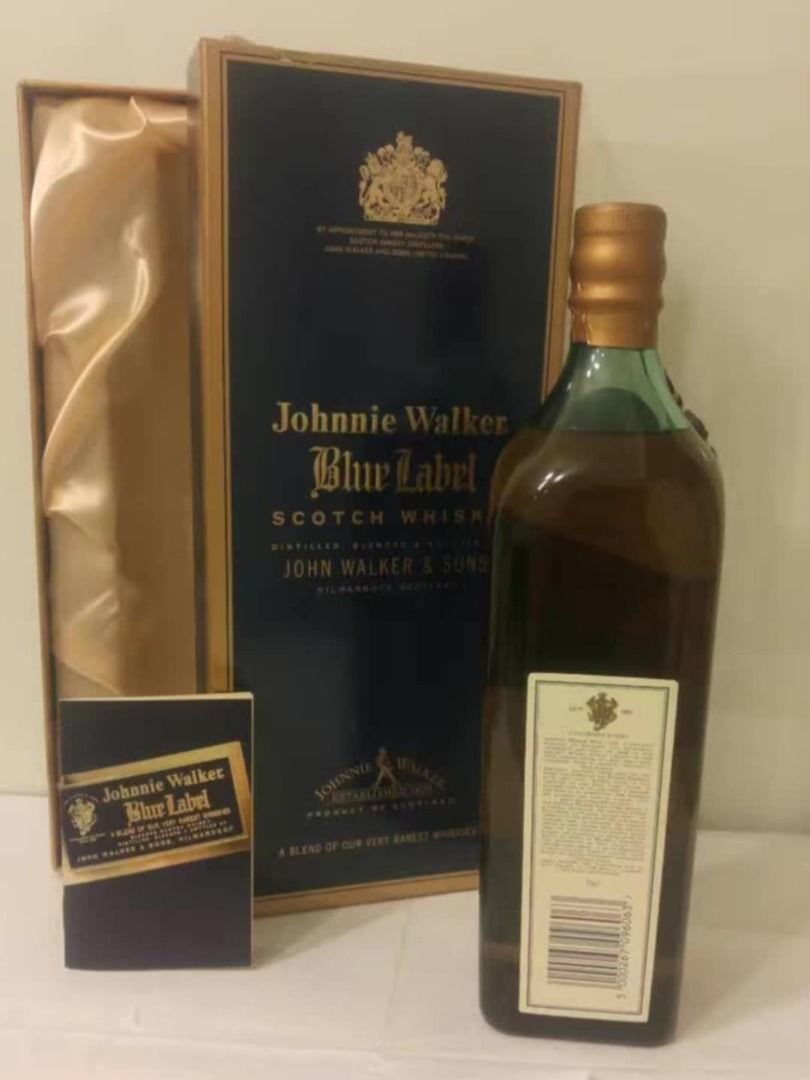 (417) 約80-90年代 JOHNNIE WALKER BLUE LABEL SCOTCH WHISKY 750ML 43% (有盒 ...