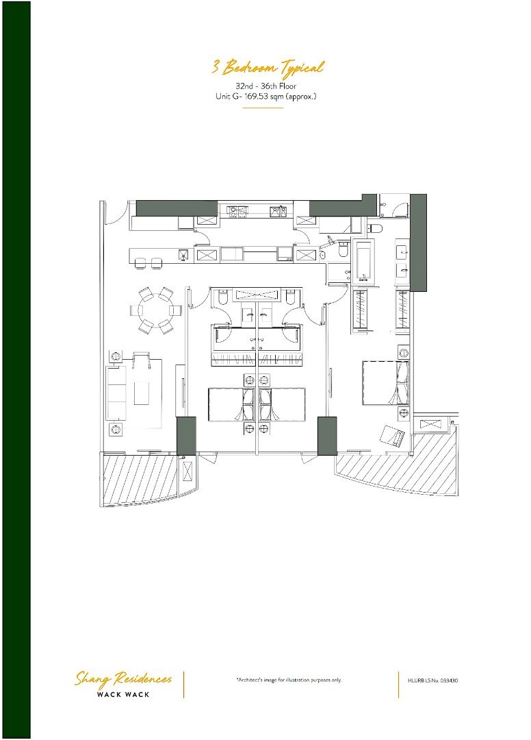 43rd floor 3 bedroom corner with parking at Shang Residences at Wack ...