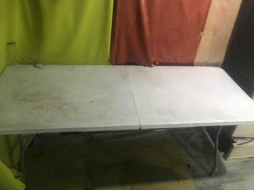 6ft long plastic table foldable, Furniture & Home Living, Furniture ...