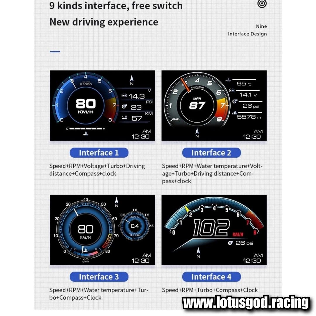 🤩 ! OBD2 Digital Hud Vsd | Usb Gps Car Head Up Display On Board Computer Clock Slope Speedometer ...