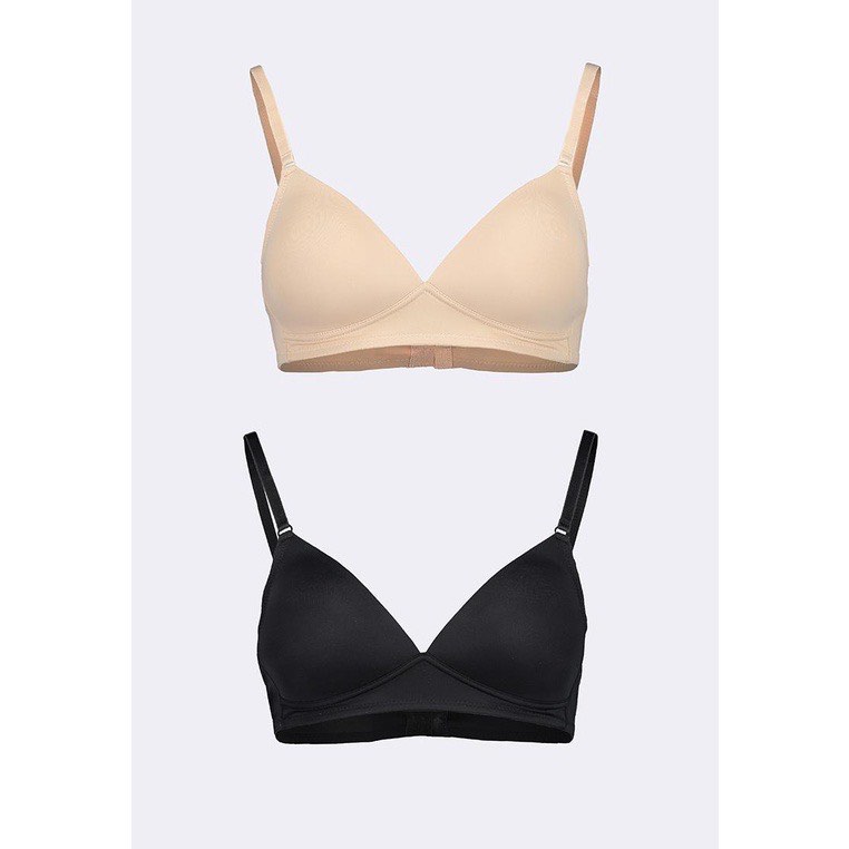 BENCH Wireless Bra 2 in 1 pack skintone & black, Women's Fashion ...