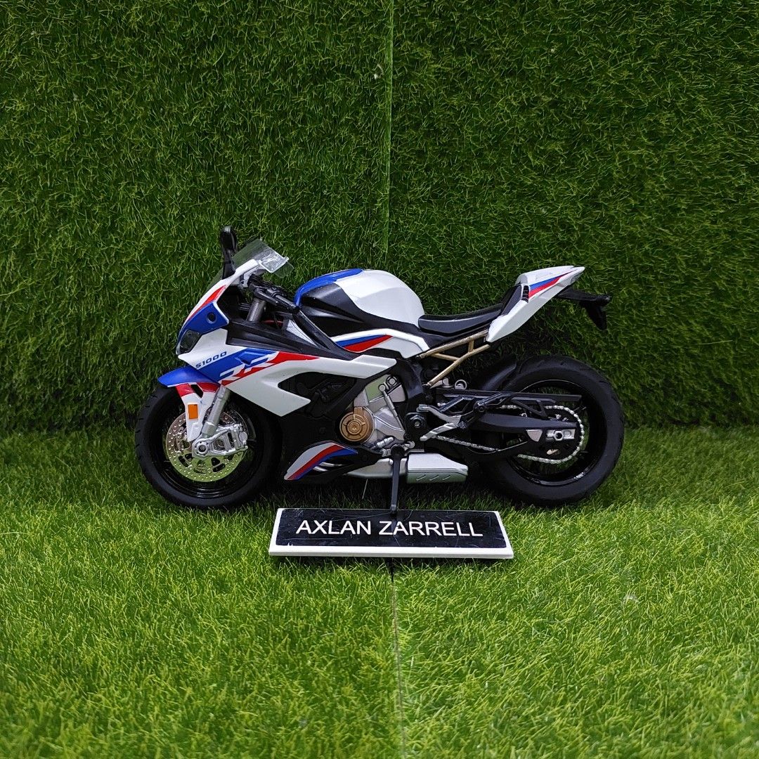 BMW S1000RR 1/12 Scale Die Cast Model Replica. Motor Ada Button LED ...