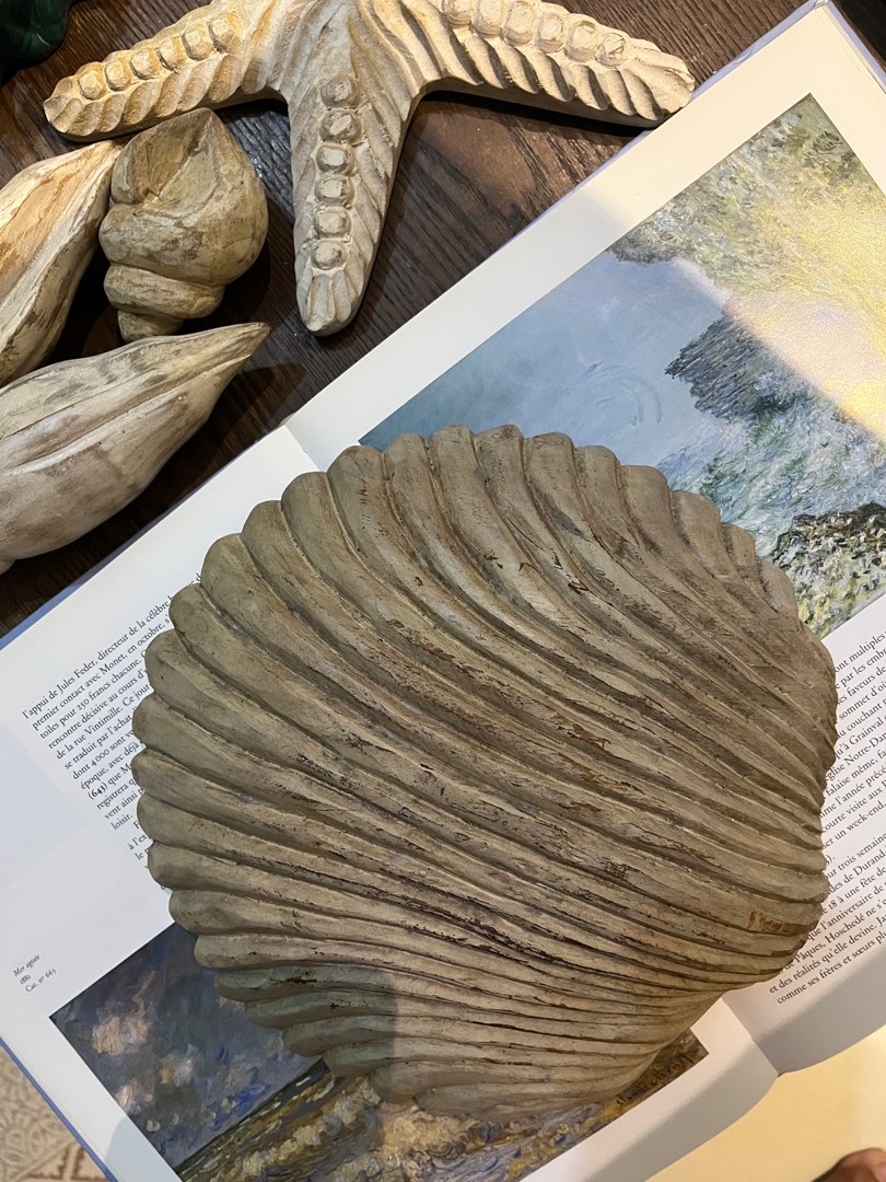 Carved wooden clam shell bowl, Furniture & Home Living, Home Decor ...