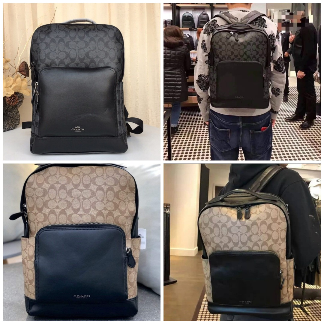 Coach F38755 Graham Backpack in Signature Coated Canvas and Refined ...