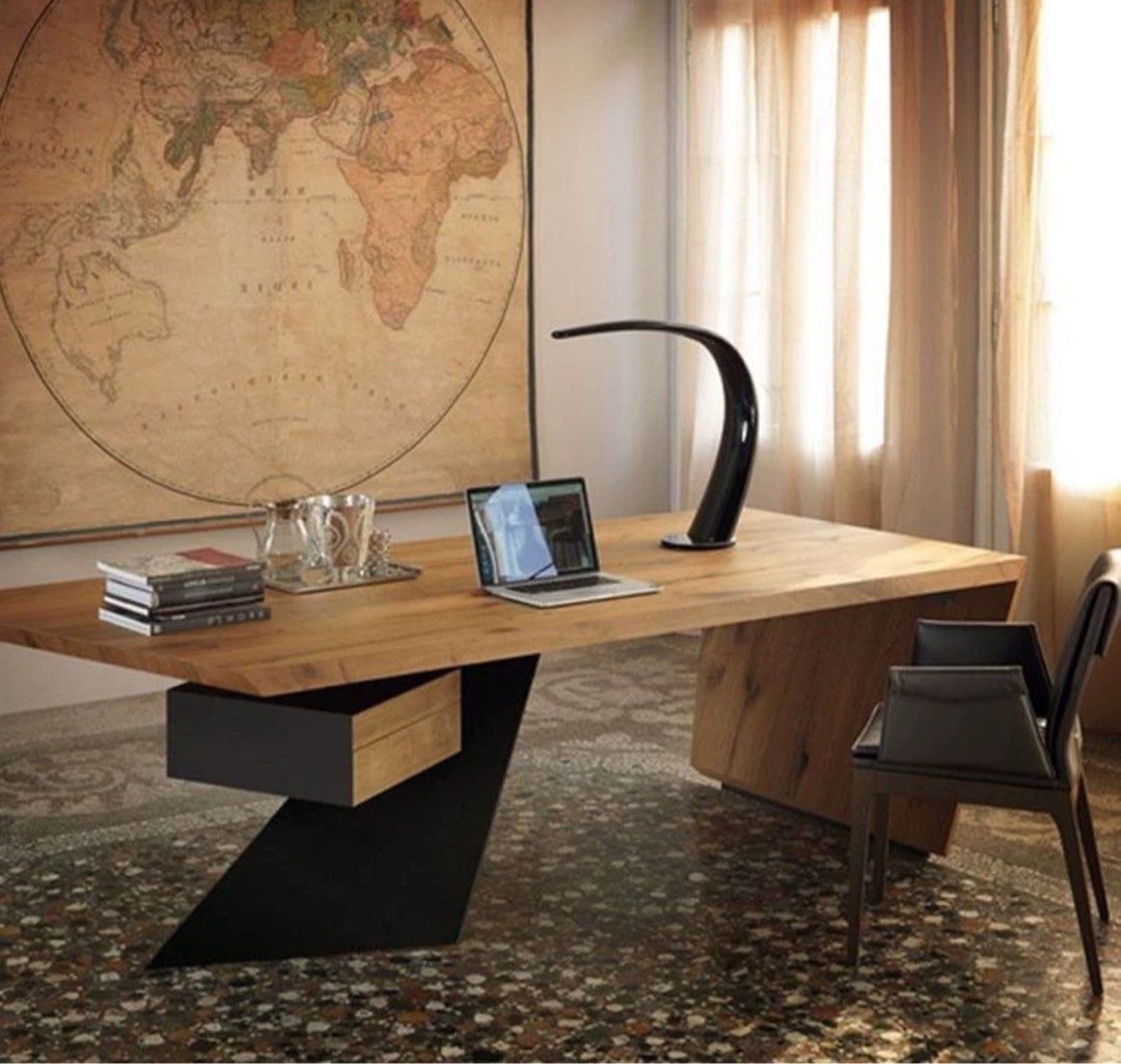 COLLY Modern Solid Wood Study Desk, Furniture & Home Living, Furniture ...