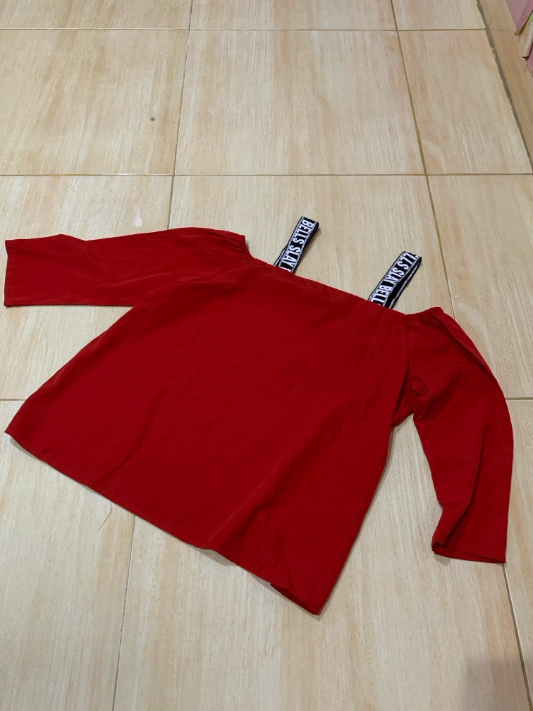 colorbox red top, Fesyen Wanita, Pakaian Wanita, Atasan di Carousell