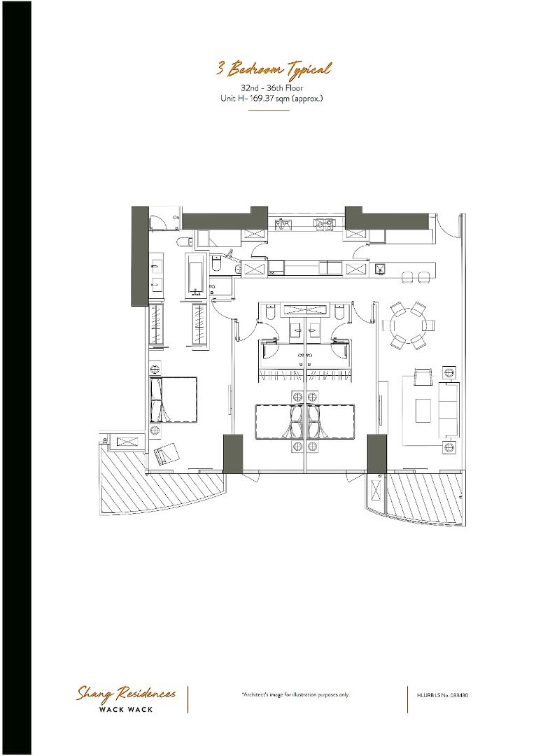 33rd floor Corner 3 Bedroom with parking at Shang Residences at Wack ...