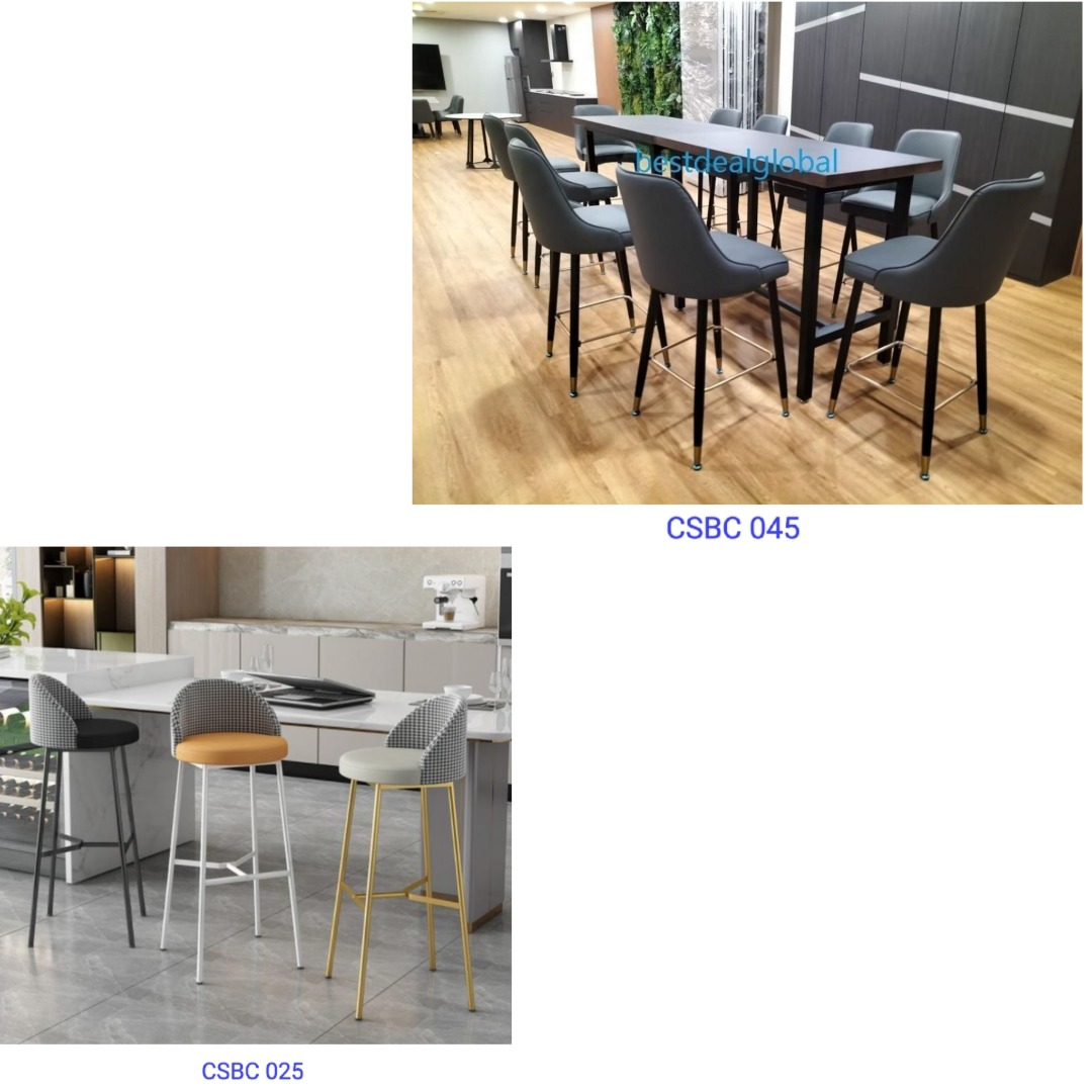 CSBC 025 045(Free Delivery & Free Assembly)PU+Fabric Bar Stools, High ...