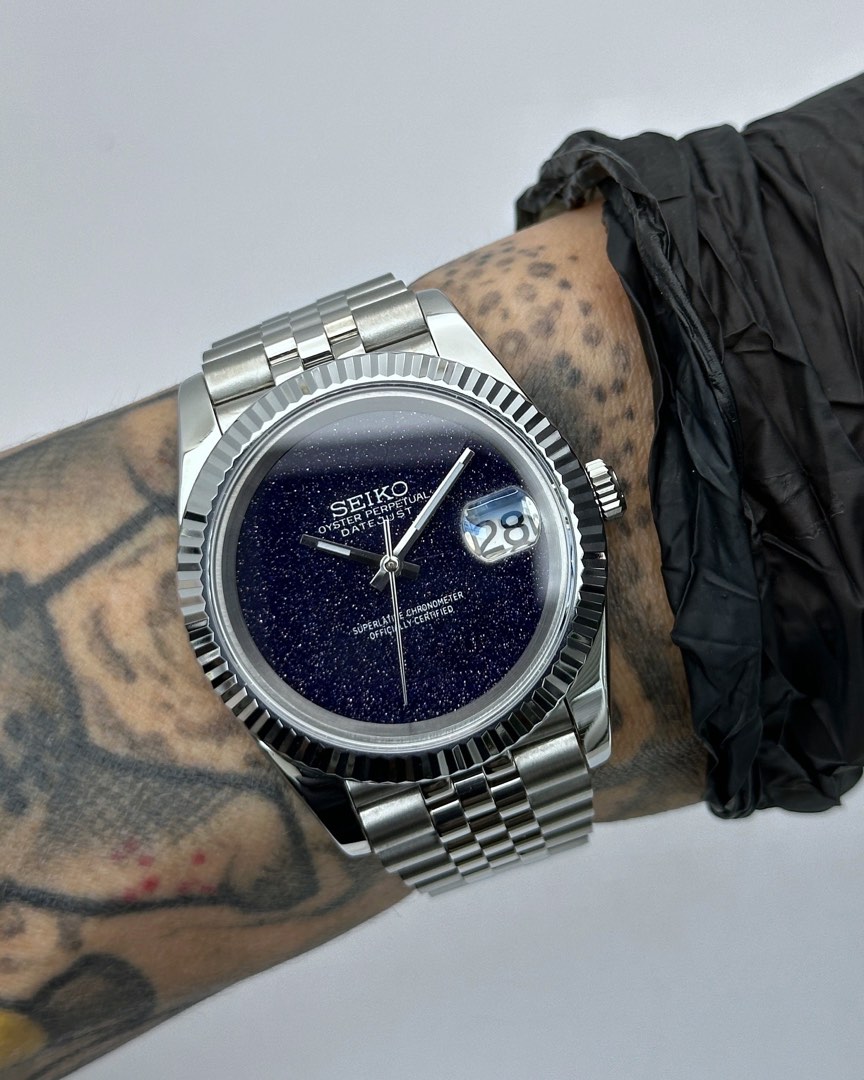 Custom Seiko Mod 39mm Midnight Stardust Premium Datejust Automatic ...