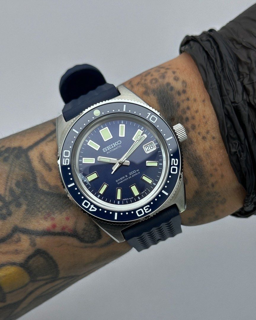Custom Seiko Mod 40mm Navy Blue 62Mas v3 Automatic Watch, Men's Fashion ...