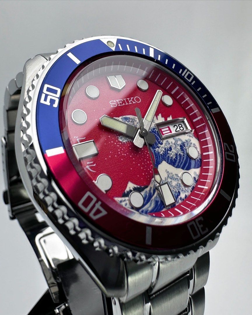 Custom Seiko Mod 42mm Godzilla SKX Flat Sapphire Automatic Watch, Men's ...