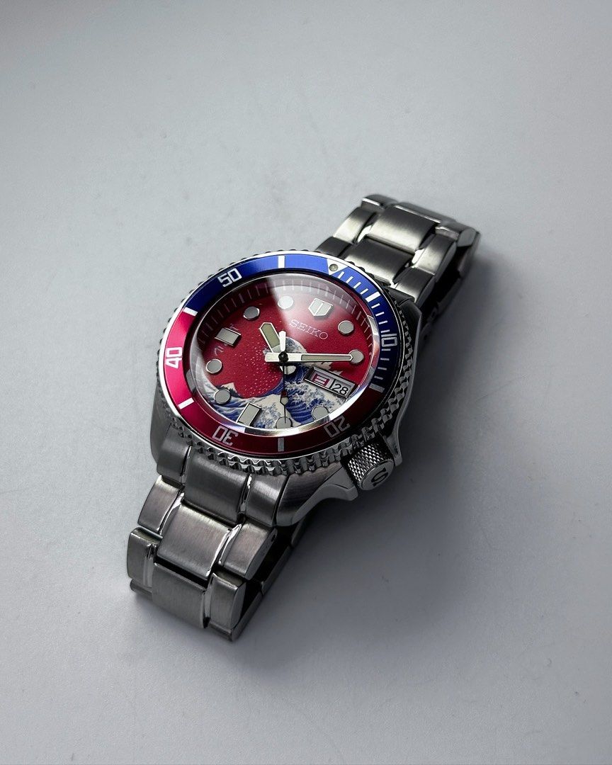 Custom Seiko Mod 42mm Godzilla SKX Flat Sapphire Automatic Watch, Men's ...