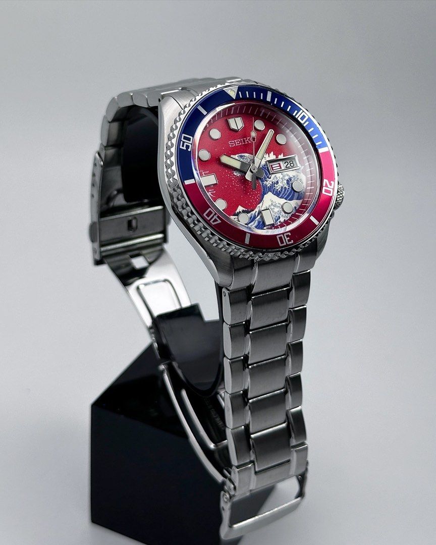 Custom Seiko Mod 42mm Godzilla SKX Flat Sapphire Automatic Watch, Men's ...