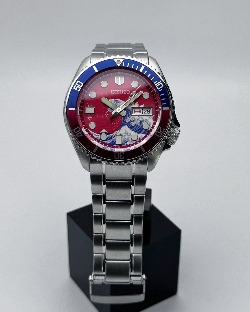Custom Seiko Mod 42mm Godzilla SKX Flat Sapphire Automatic Watch, Men's ...
