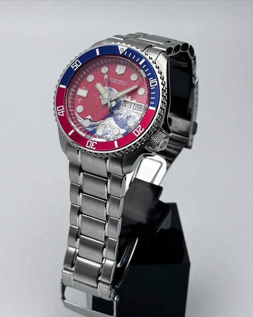 Custom Seiko Mod 42mm Godzilla SKX Flat Sapphire Automatic Watch, Men's ...