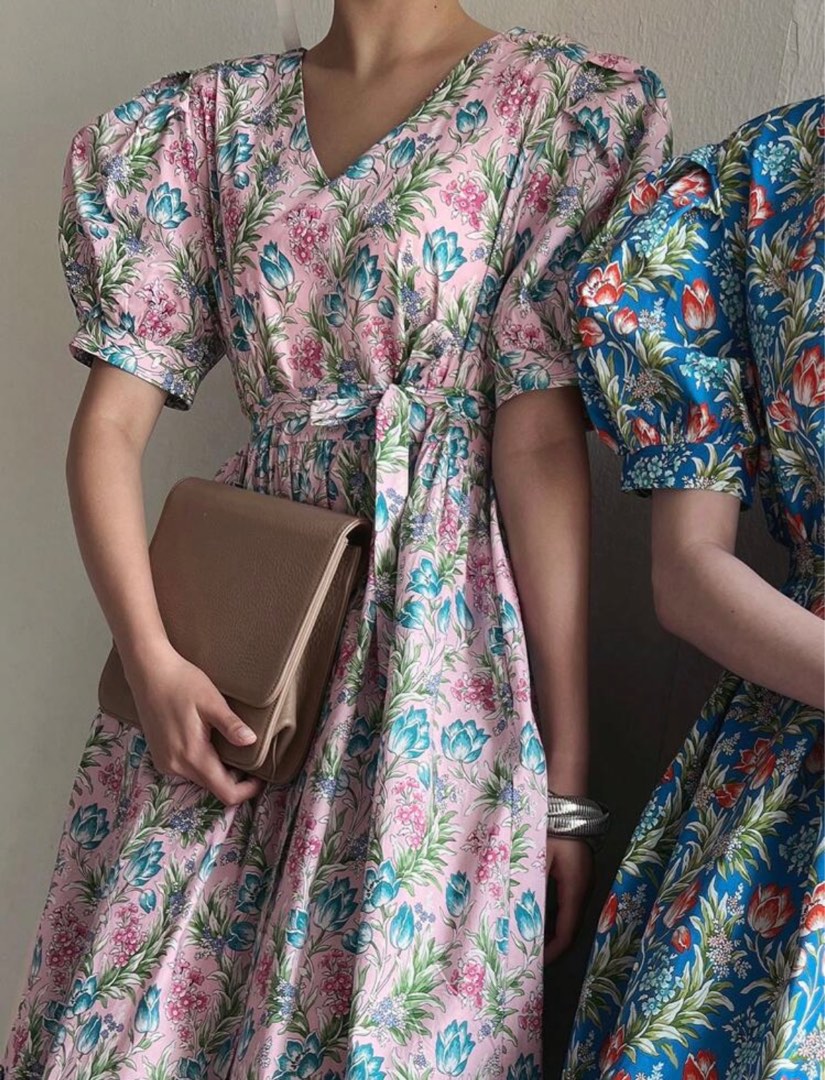 Dazy maxi floral dress with puffed sleeved- XL plus size, Women's ...