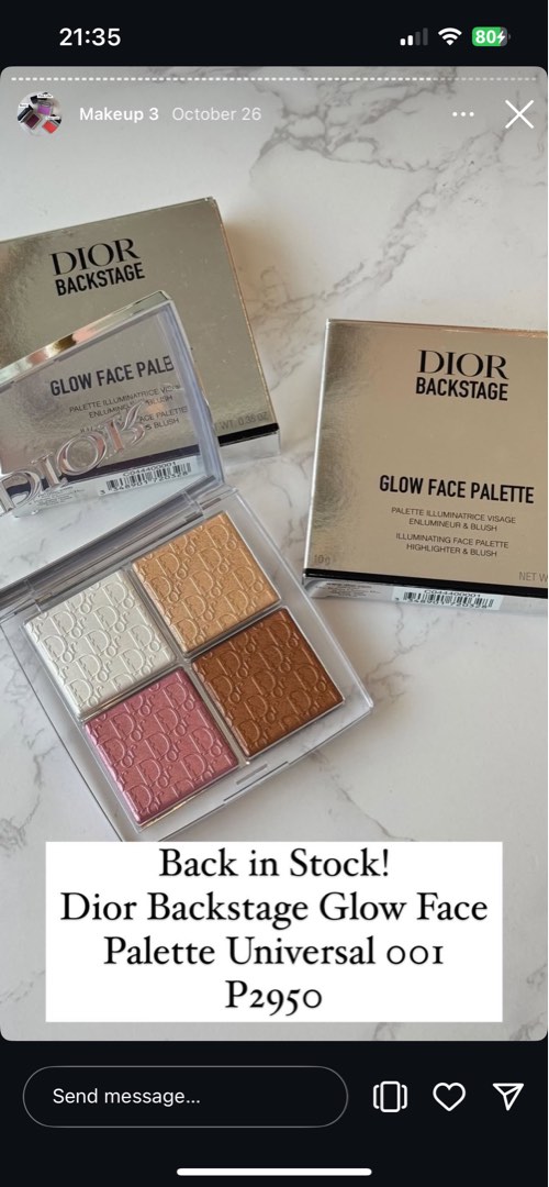 DIOR Backstage Glow Face Palette in 001 Universal, Beauty & Personal ...