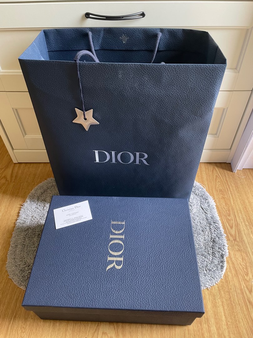 Dior shoe box with paper bag and charm, Men's Fashion, Footwear ...