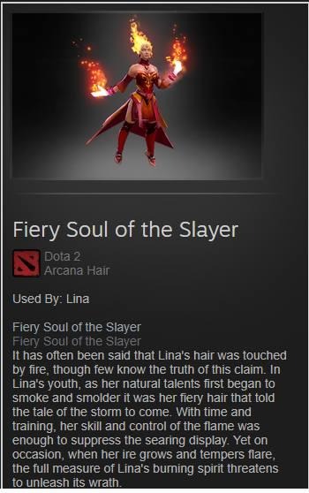 Dota 2 Arcana (Fiery Soul of the Slayer) Lina, Video Gaming, Gaming ...