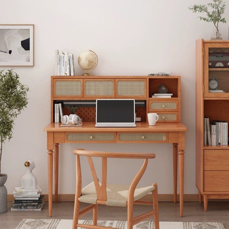 HARUAKI Japandi Solid Wood Study Table, Furniture & Home Living ...