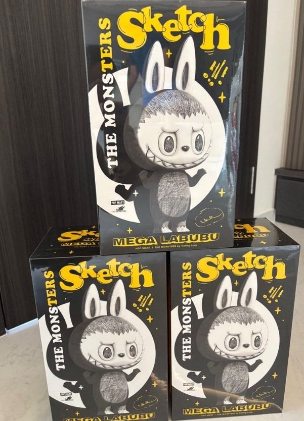 (Instock) Mega Labubu The Monsters 400% Sketch Labubu - Popmart Pop ...