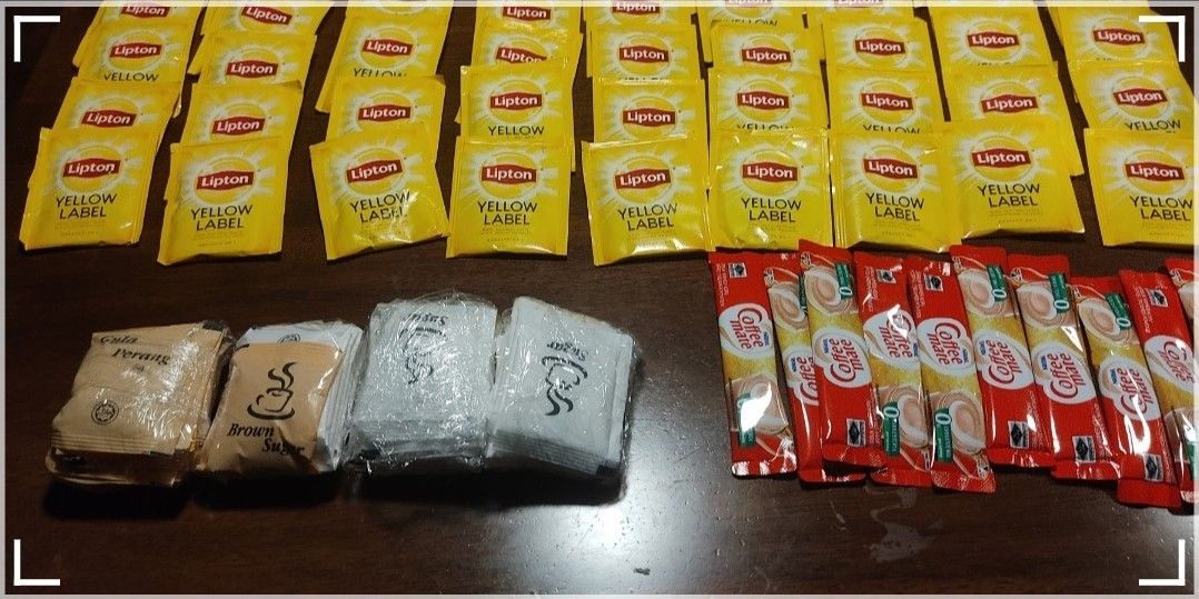 Lipton Tea Bags Set(90 sachets)+40 packets sugar+10 packets Coffee mate ...