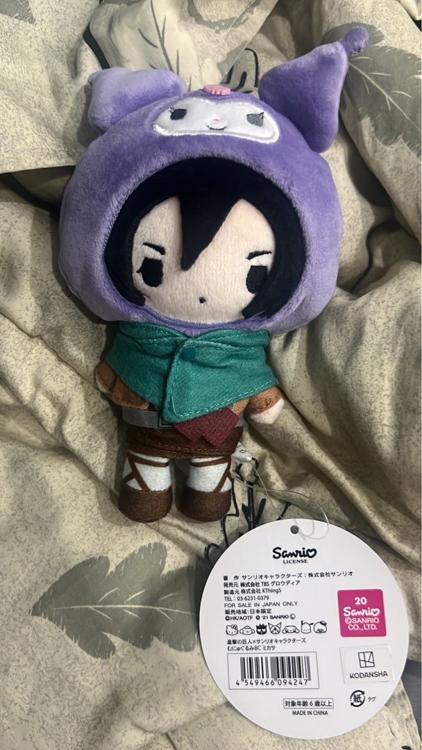 Mikasa attack on titan aot x sanrio kuromi, Toys & Collectibles, Mainan ...