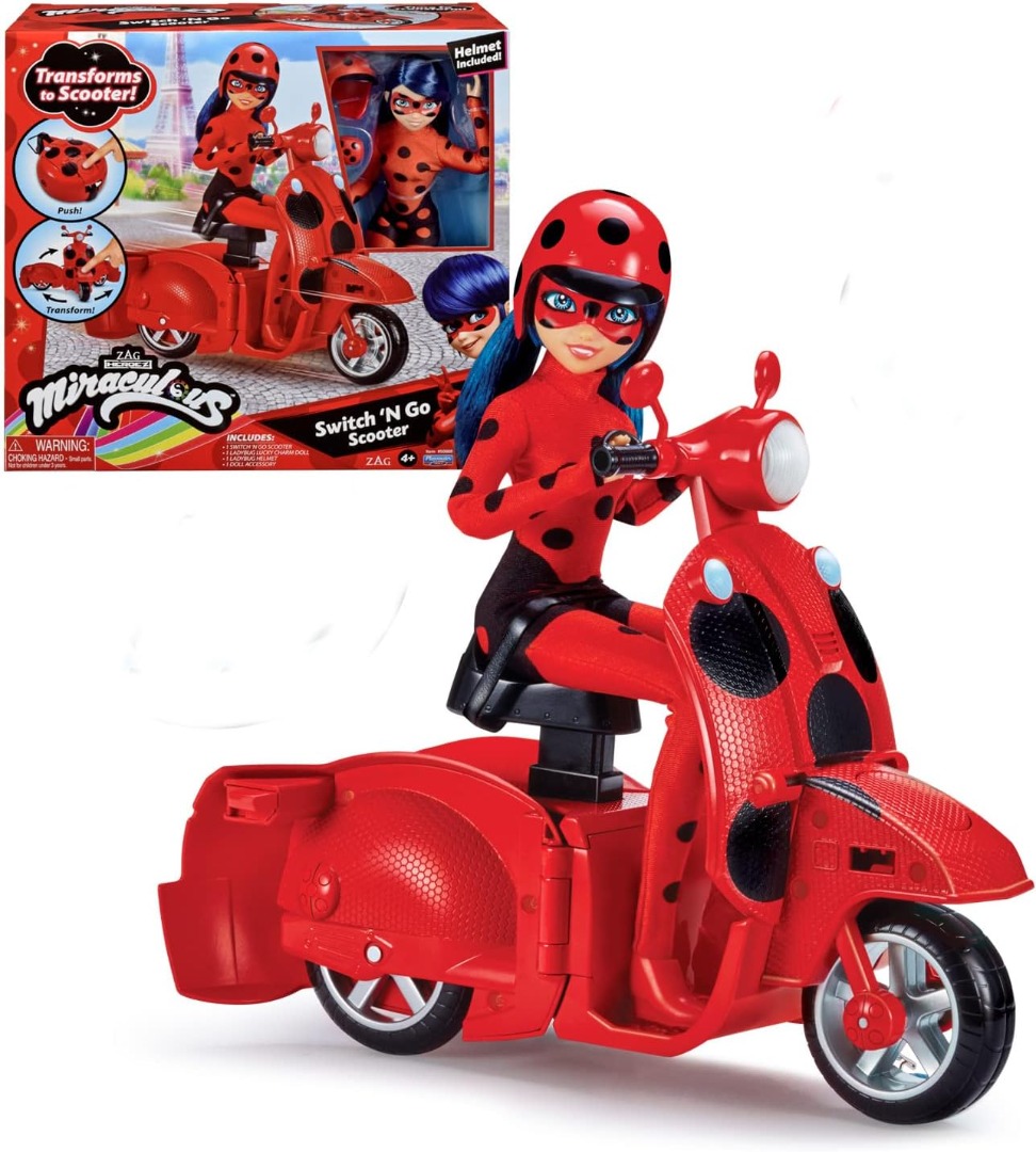 Miraculous Ladybug Switch N Go Scooter And Fashion Doll Playset | 26cm ...