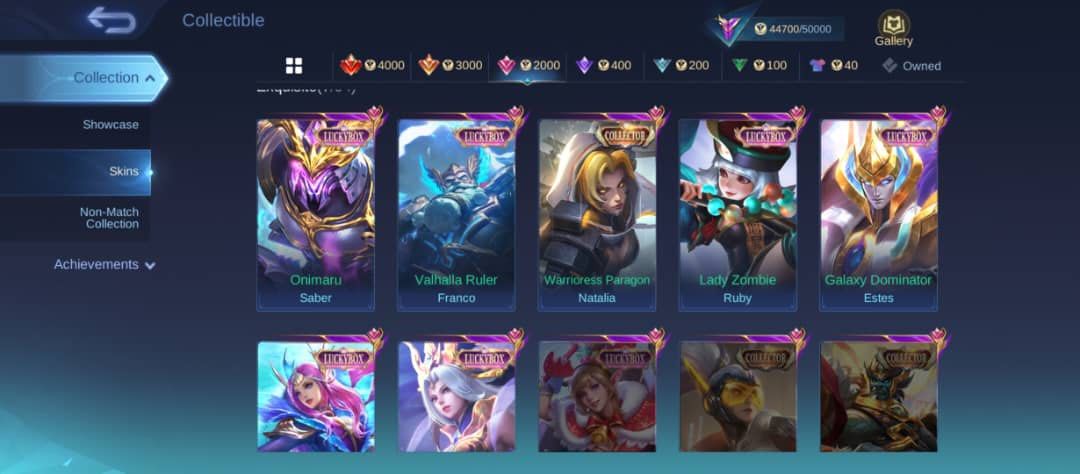 MLBB Mobile Legends Account (178 Skins, Full Emblem, Exclusive Skins ...