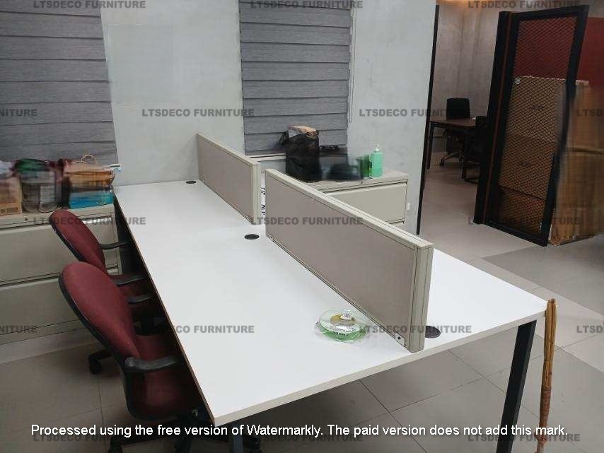 Office table with screen panel divider \ Office partition \ Office ...