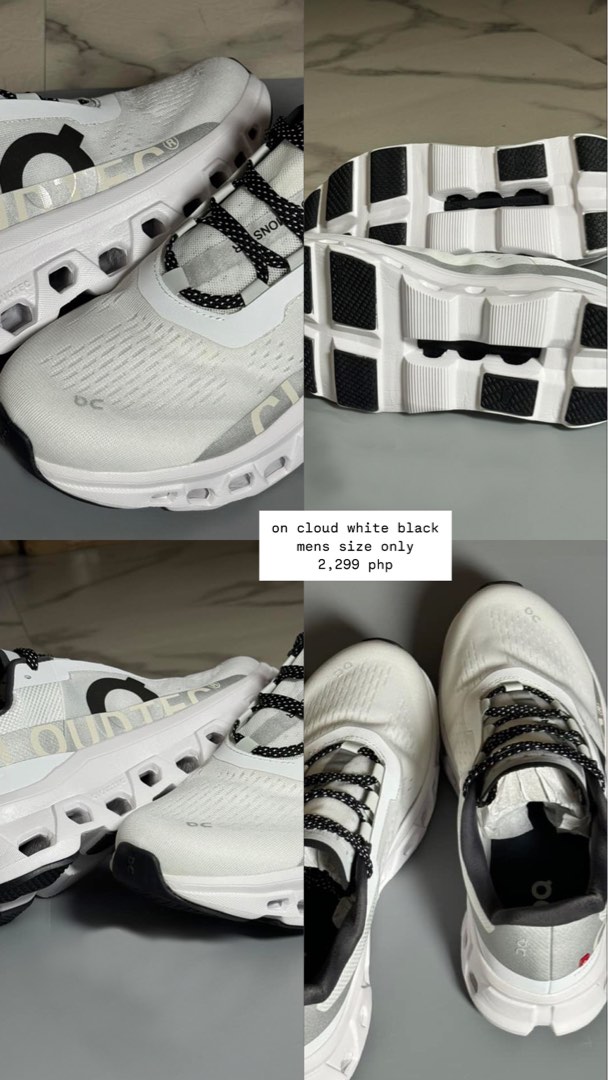 On Cloud- White & Black, Men's Fashion, Footwear, Sneakers on Carousell